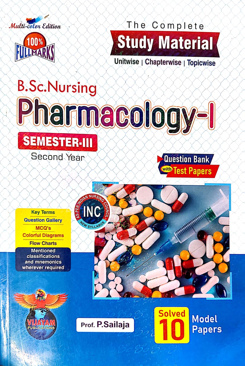 Study Material B Sc Nursing Pharmacology I Semester Iii Vijayam Books99 In