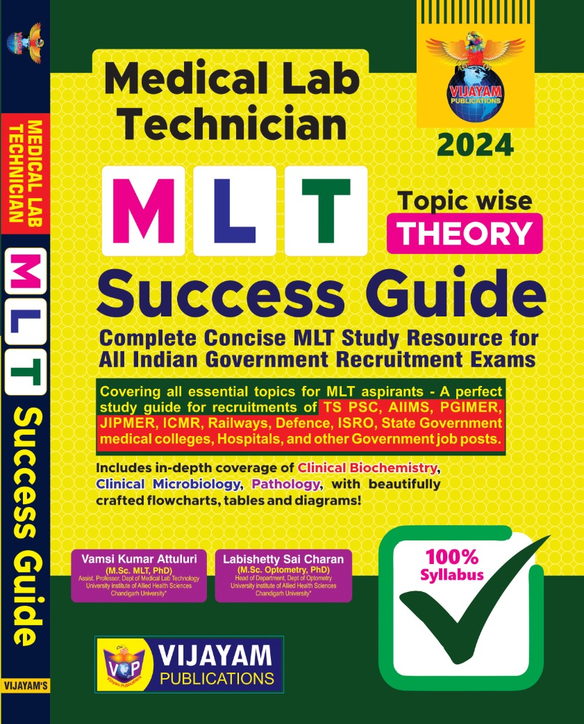 Vijayam's Medical Lab Technician MLT Success Guide 2024, Topic-wise Th ...